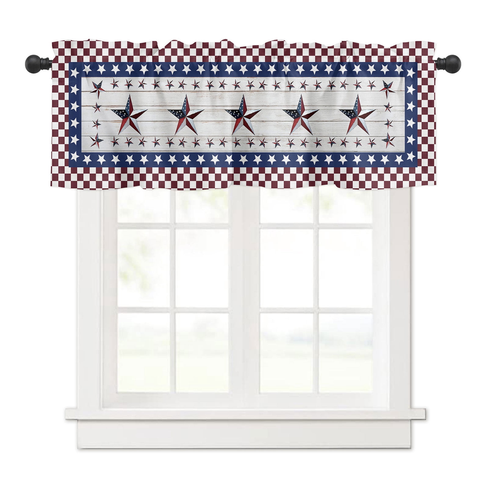 Window Valances Independence Day 1 Panel 54 x 18 Inch Window Treatment ...