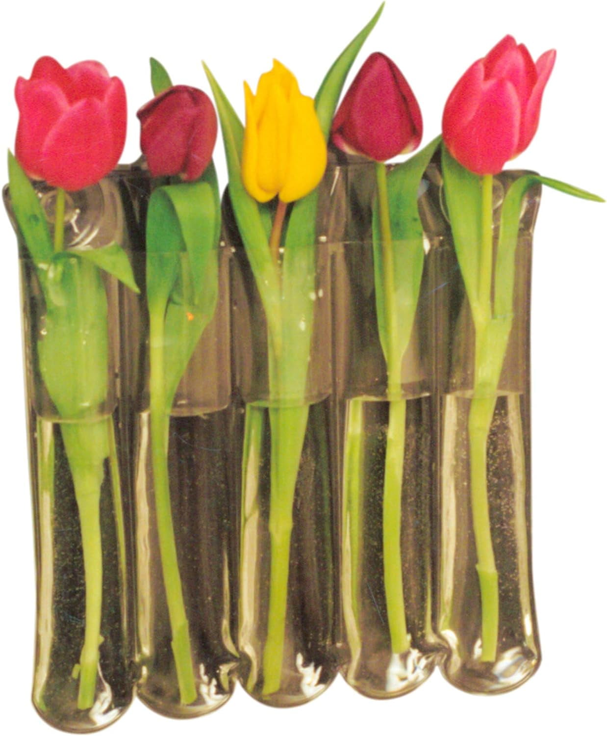 Window Vase 5 Blossom - Flexible, Unbreakable Plastic vases That Attach to Any Window, Mirror ...