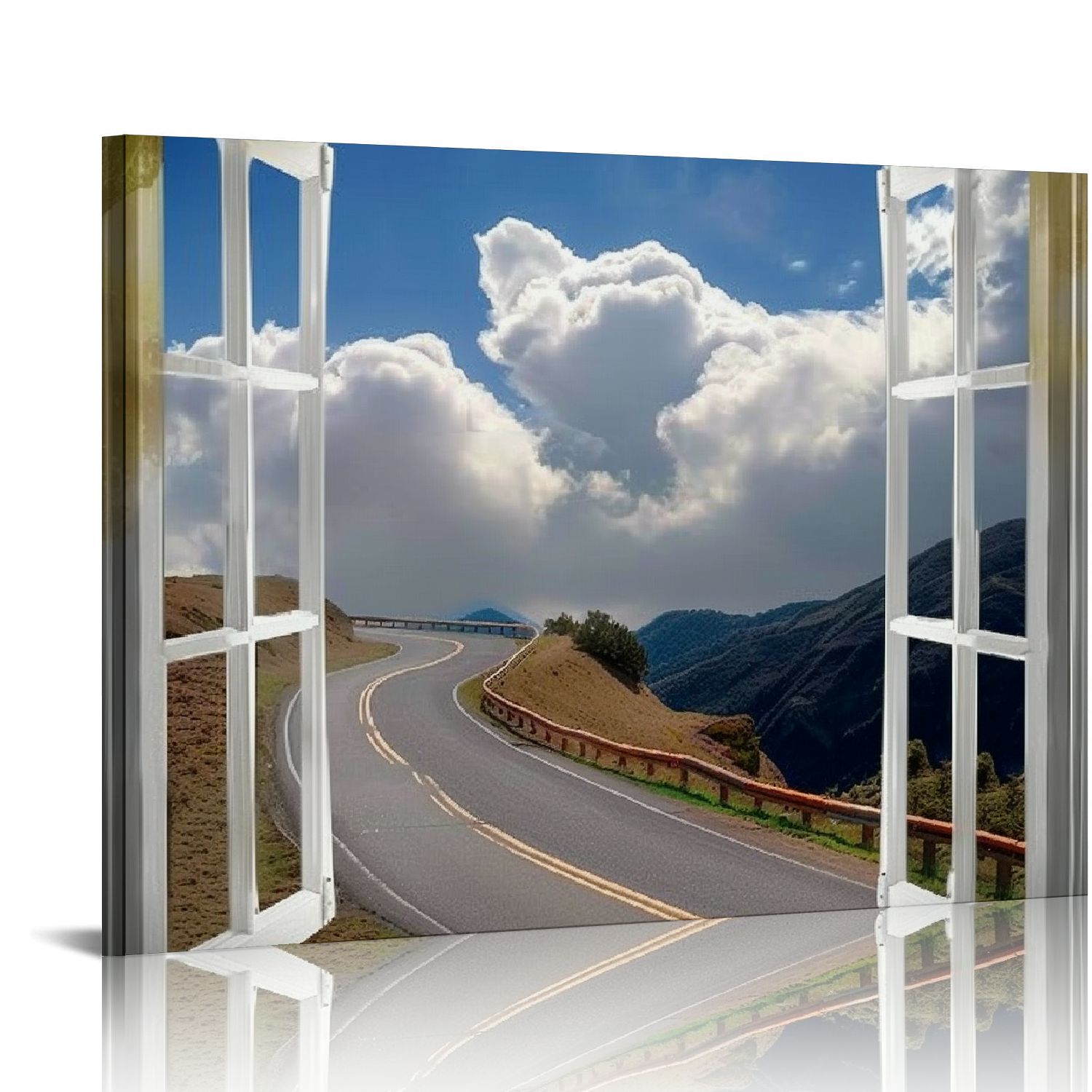 Window View Expressway Preparation for Hanging Canvas Wall Art Poster ...