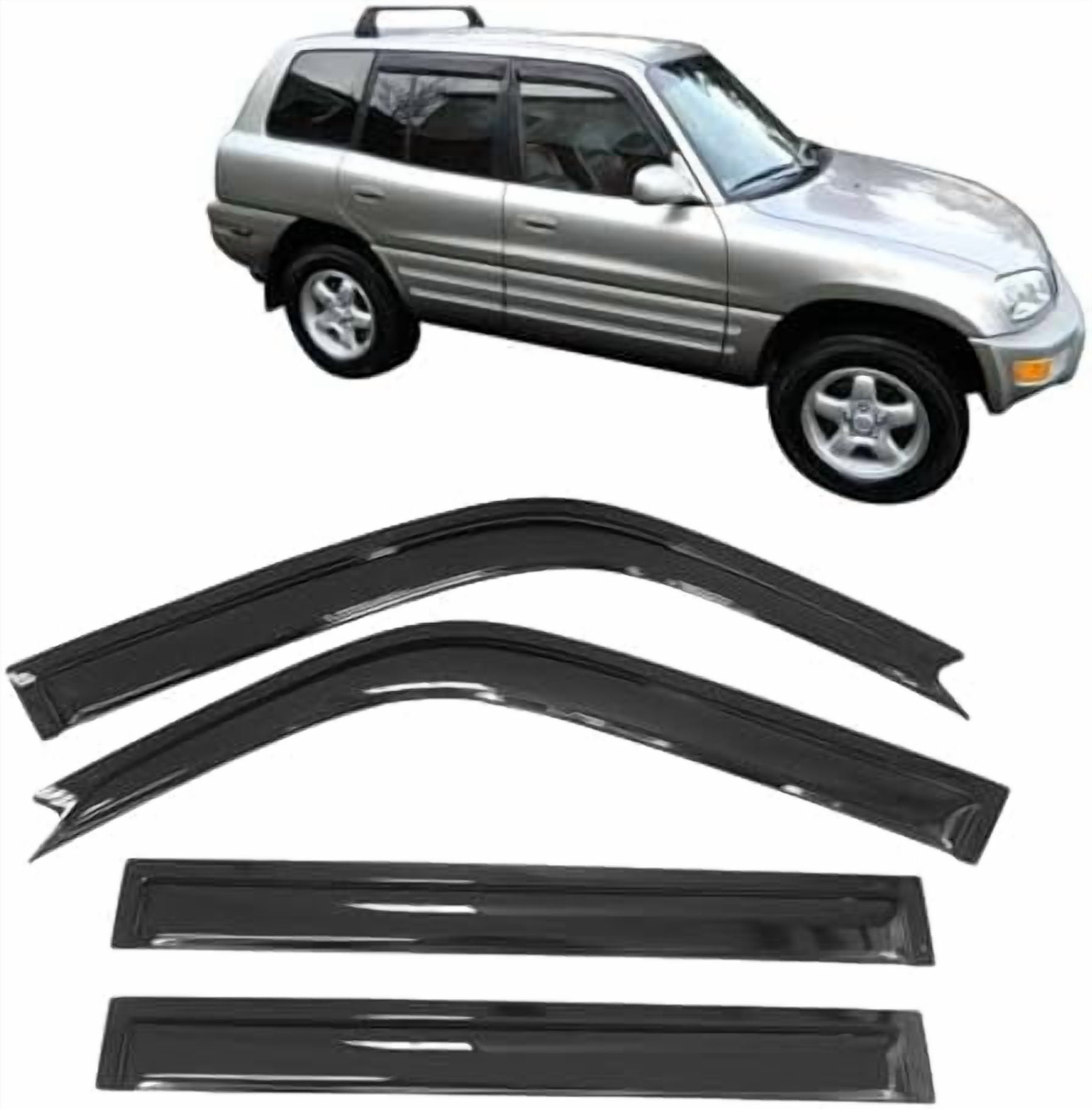 Window Visor Compatible with 1996-2000 Toyota Rav4 4Door, Slim Style Acrylic Smoke Tinted 4PCS ...