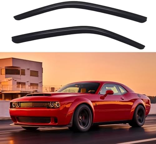 Window Visor Compatible with Dodge Challenger 2008-2023, 2PC Rain Guard ...