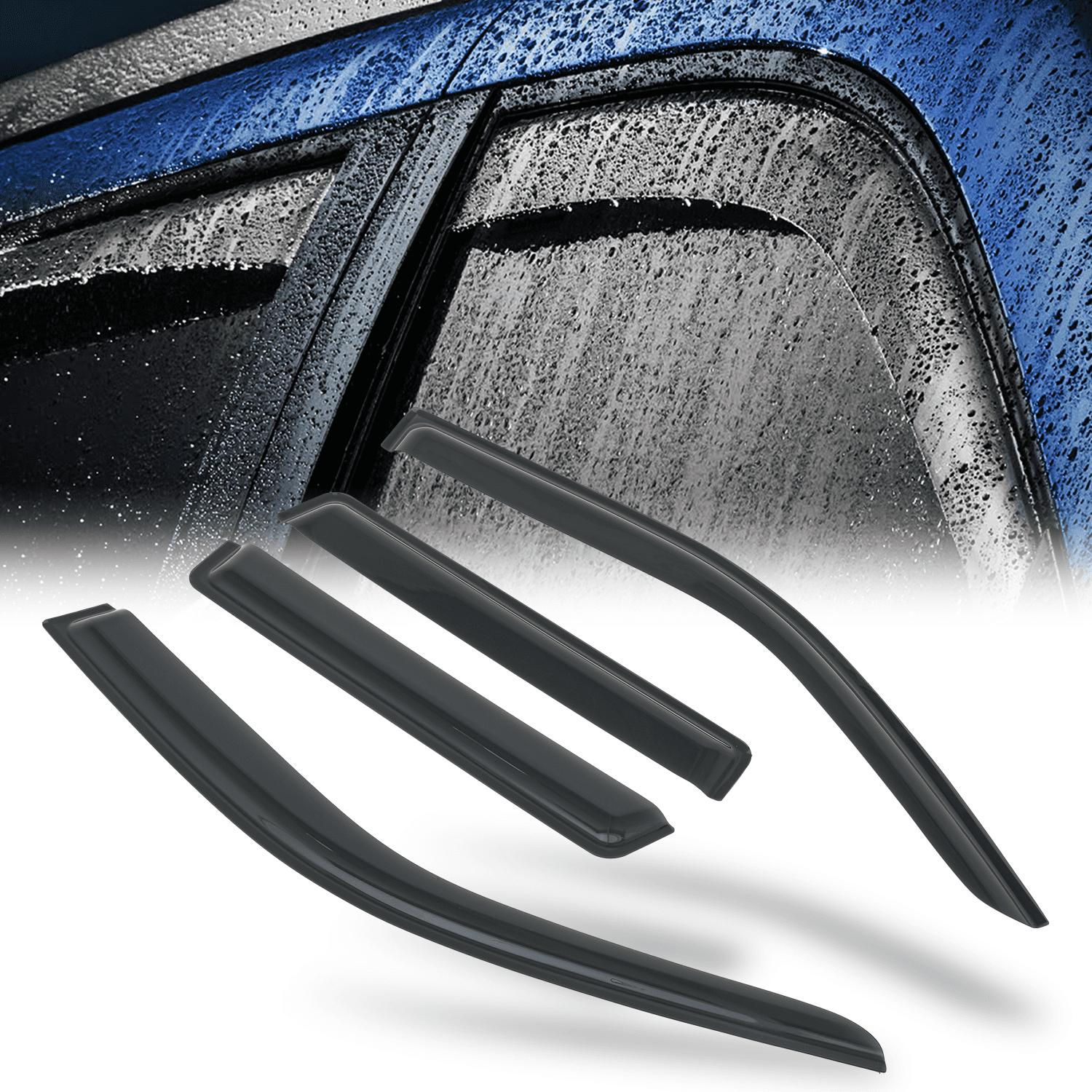 Window Visor Shade Vent Wind Rain Deflector Guard for 03-06 Mitsubishi ...