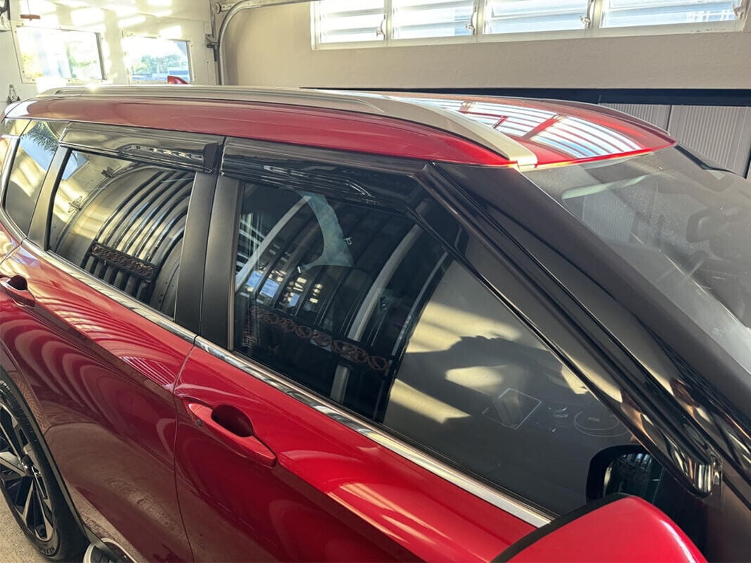 Black Window Visor Vent Shades Sun Rain Guard For Mitsubishi Outlander ...