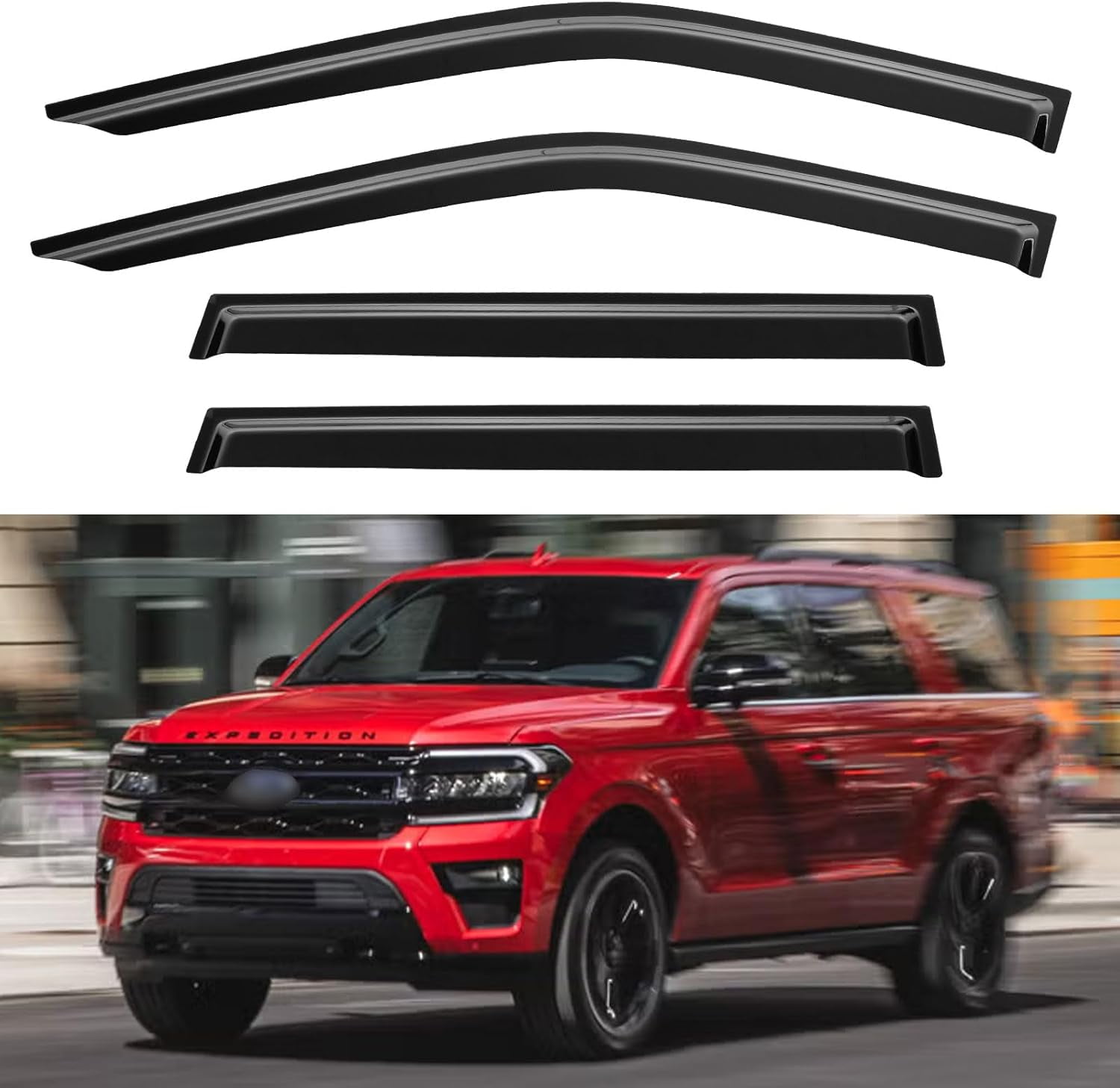 Window Visors Rain Guards for 2018-2024 Ford Expedition, Out-Channel ...
