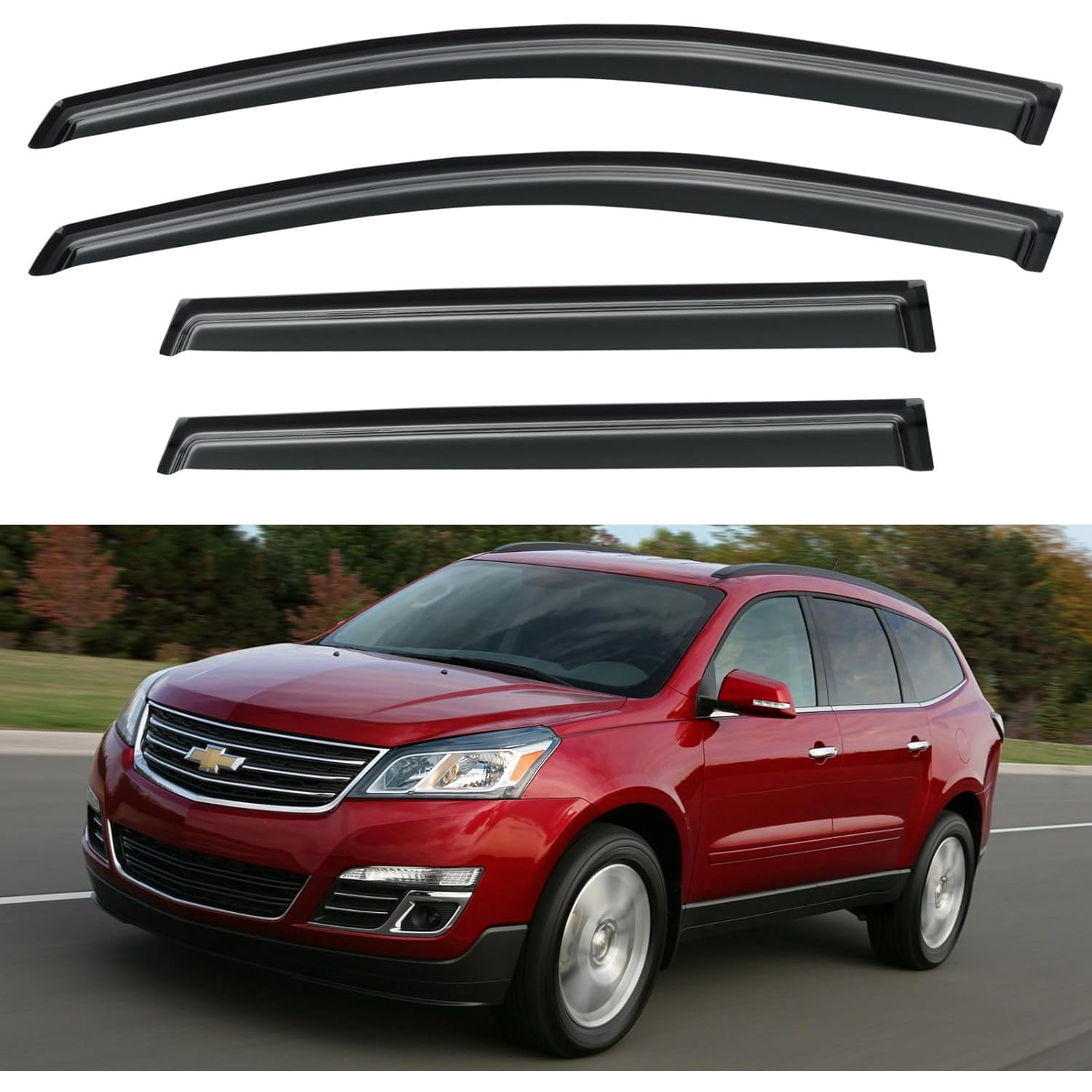 Window Visors Rain Guards Shield for 2009-2017 Chevy Traverse, Out ...