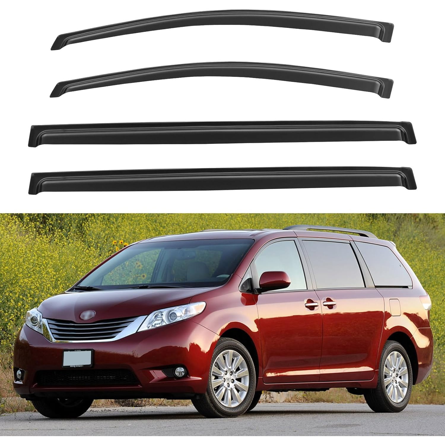 Window Visors Rain Guards Shield for 2011-2020 Toyota Sienna, Out ...