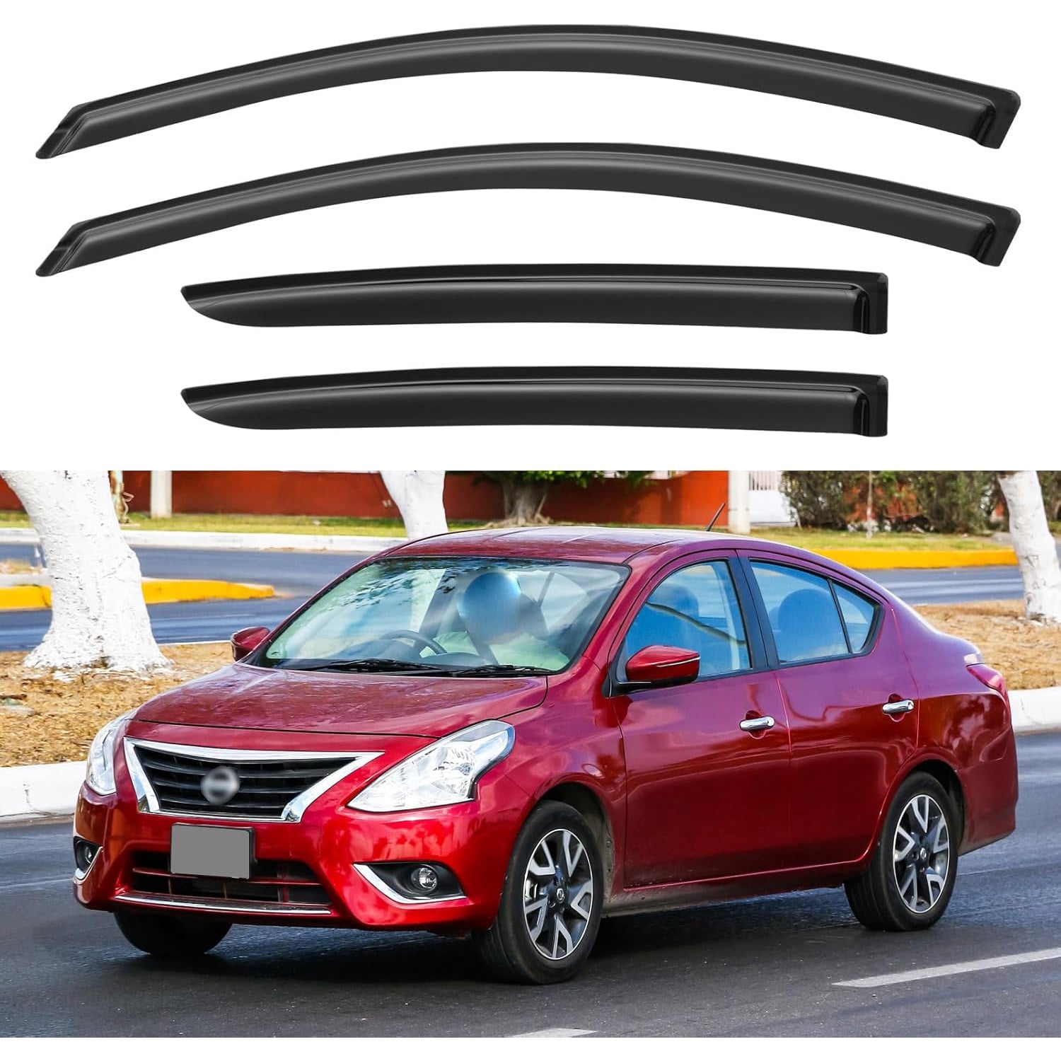 Window Visors Rain Guards Shield for 2012-2019 Nissan Versa Sedan, Out ...