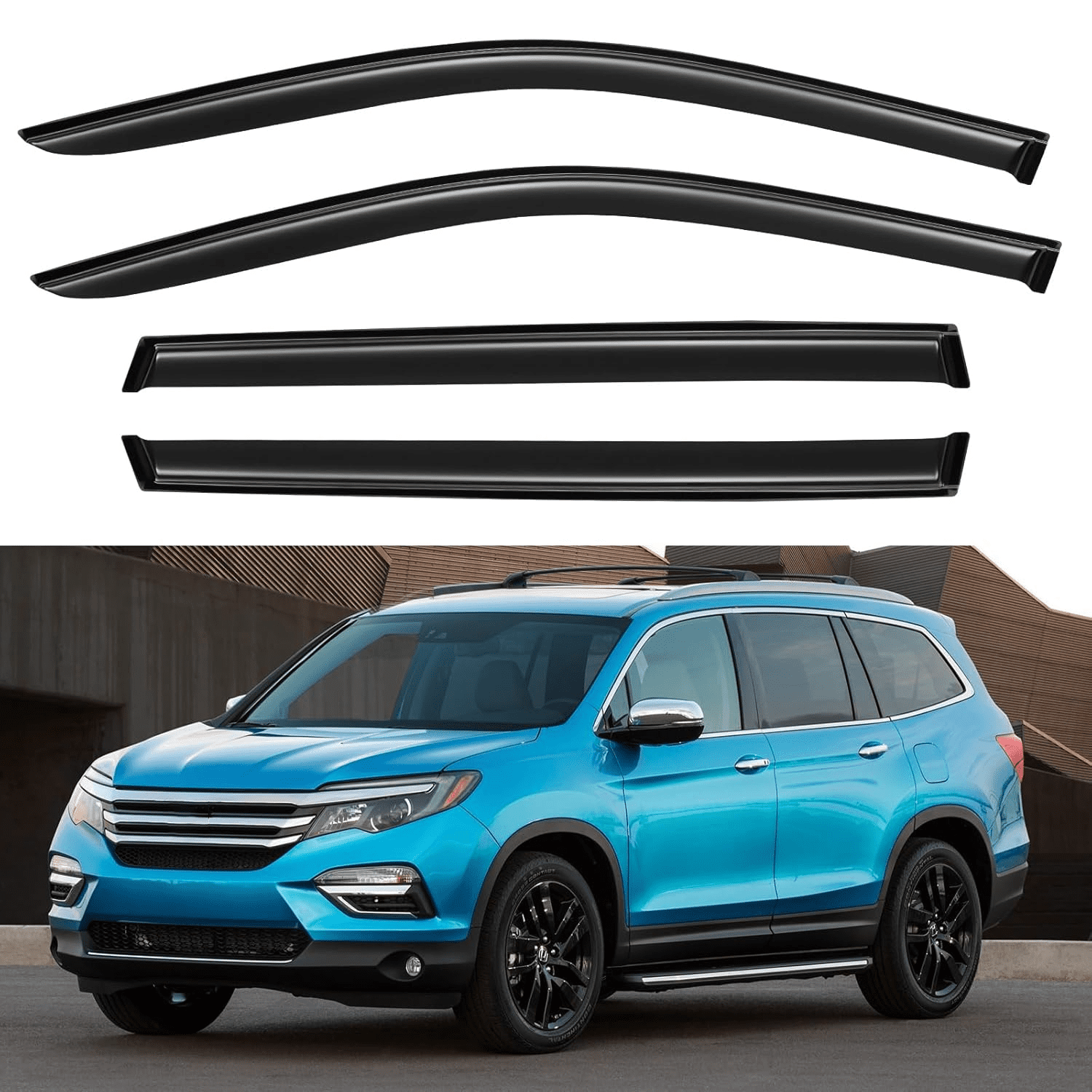 Window Visors Rain Guards for Honda Pilot 2016 2017 2018 2019 2020 2021 ...