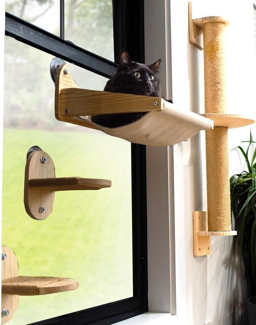 Window/Wall Mount Cat Wall Shelves by – Cat Hammock (Oatmeal ...