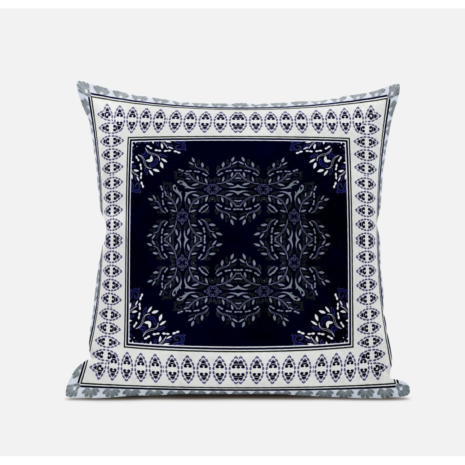 Window Wreath Palace Suede Zippered Pillow W Insert in Light Green Blue ...