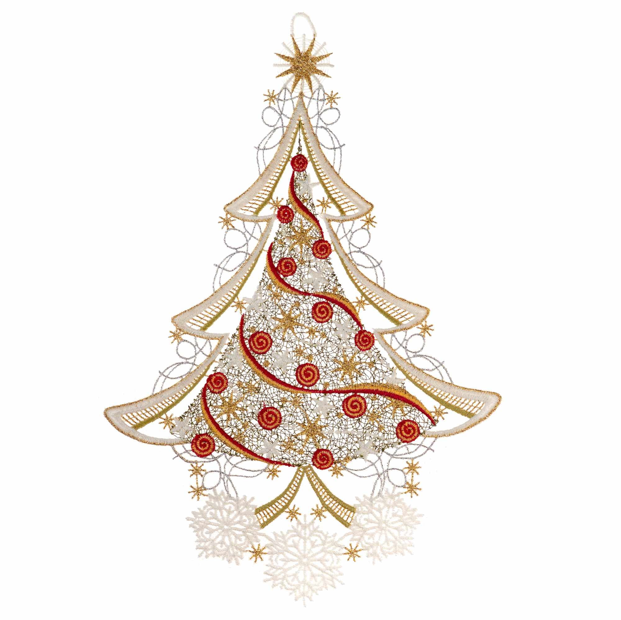 Window picture Christmas tree by W. Reuter & Sohn - Plauener Spitze ...