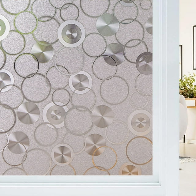 Window privacy film static adhesive vinyl 3D decal, sticker rainbow ...