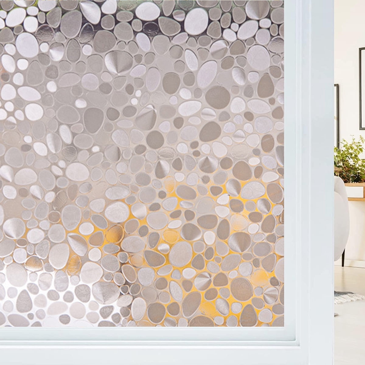 Window privacy film static adhesive vinyl 3D decal, sticker rainbow ...