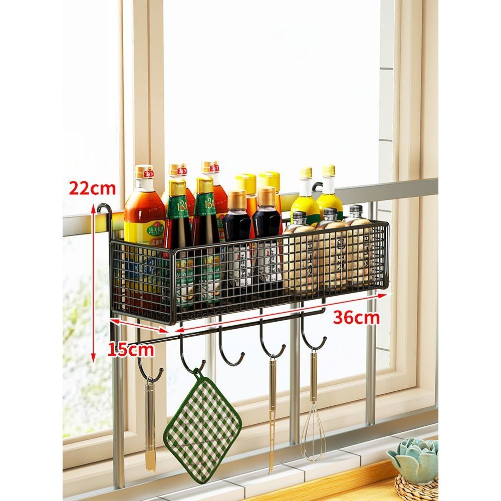 Window sill storage rack kitchen wall-mounted window hanging basket ...