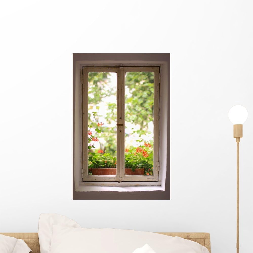 Window to Garden Wall Mural by Peel and Stick Graphic (18 in H x 12 in ...