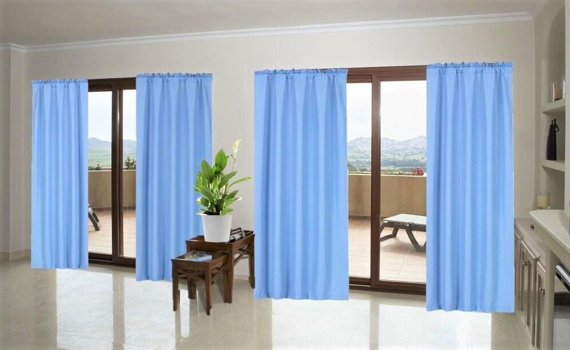 Window treatment R64 solid light blue color 2pc drapes Foam Backing ...