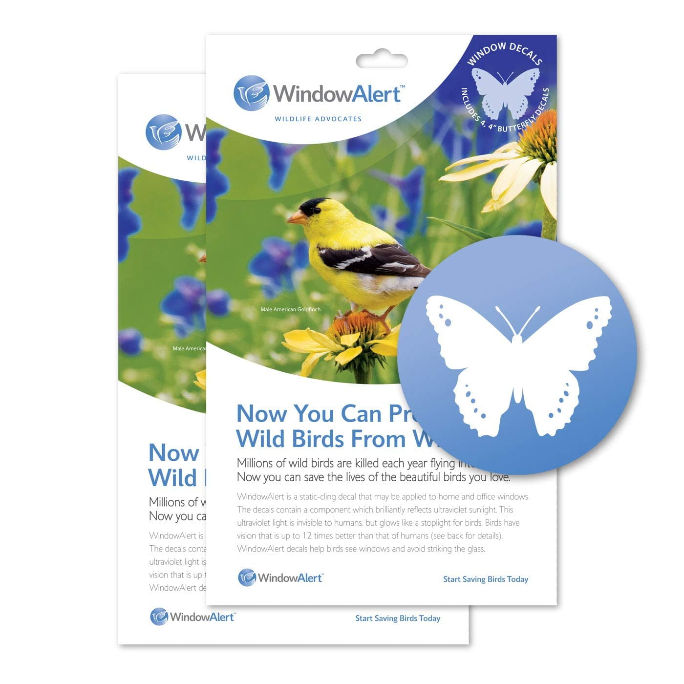 WindowAlert Butterfly Anti-Collision Decal - UV-Reflective Window Decal ...