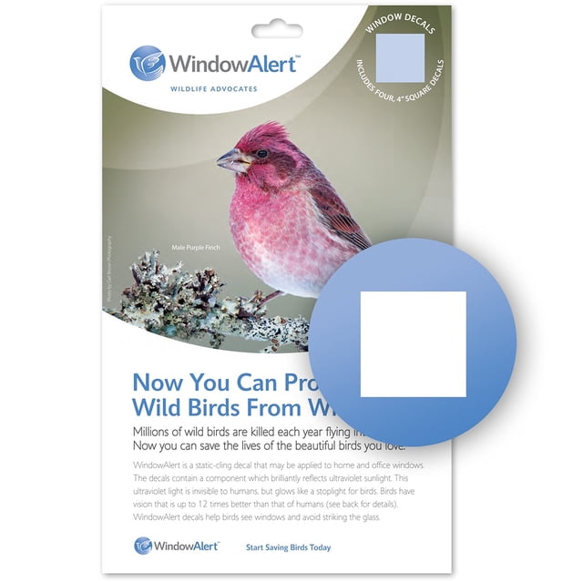 WindowAlert Classic Square Anti-Collision Decal - UV-Reflective Window ...