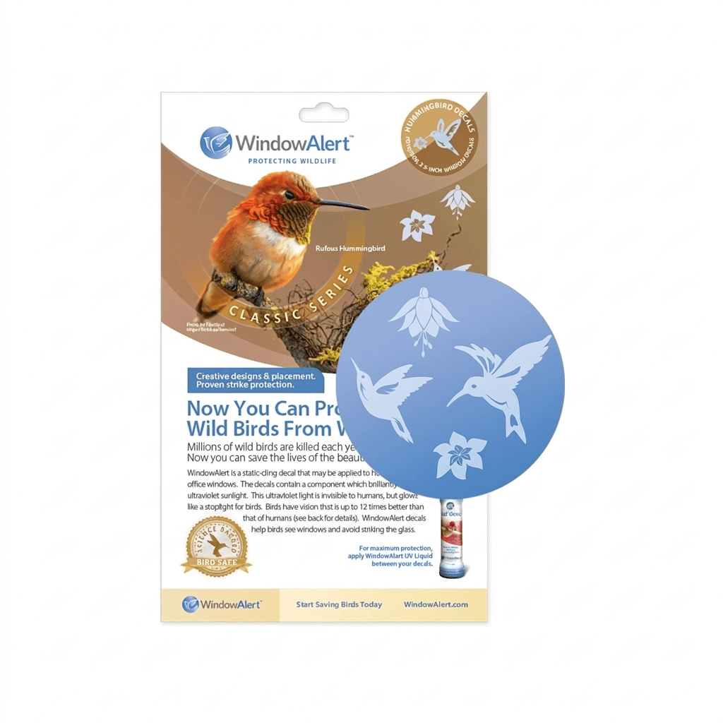 GC - Window Alert - Window Strike Deterrent - 4 Decals - Hummingbird ...