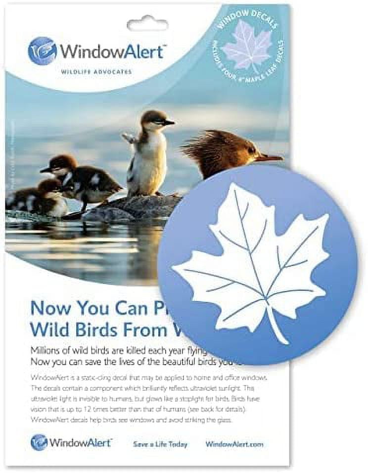 WindowAlert Maple Leaf Anti-Collision Decal - UV-Reflective Window ...