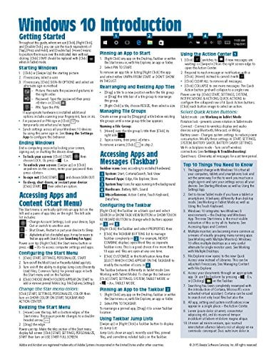 Pre-Owned Windows 10 Introduction Quick Reference Guide (Cheat Sheet of Instructions, Tips ...