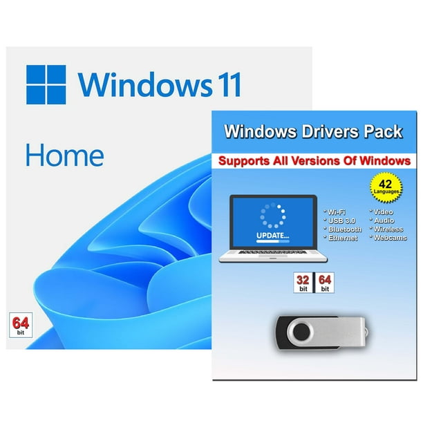 Windows 11 Home 64 Bit USB & Drivers Pack - Walmart.com