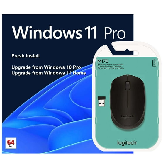 Windows 11 Pro 64 Bit DVD & Wireless Logitech Mouse - Walmart.com