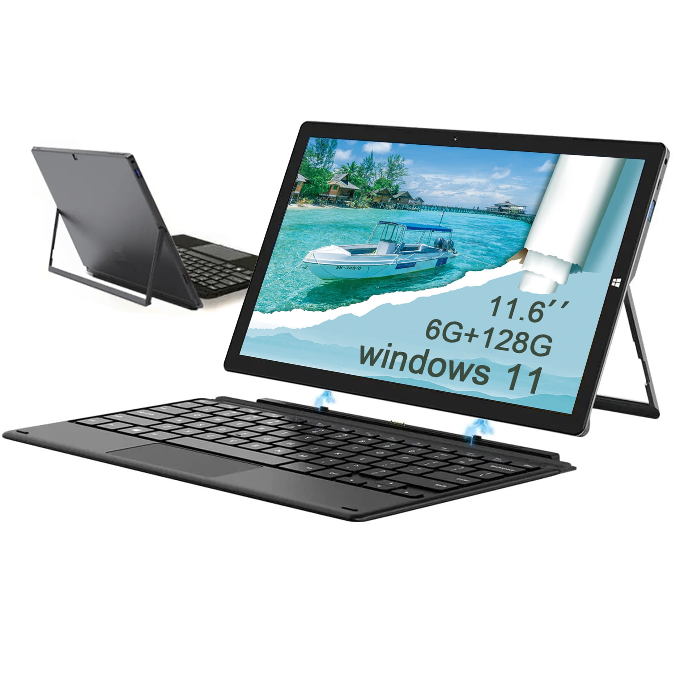 Windows 11 Tablet with Keyboard, 11.6 inch 2-in-1 Tablets Laptops ...