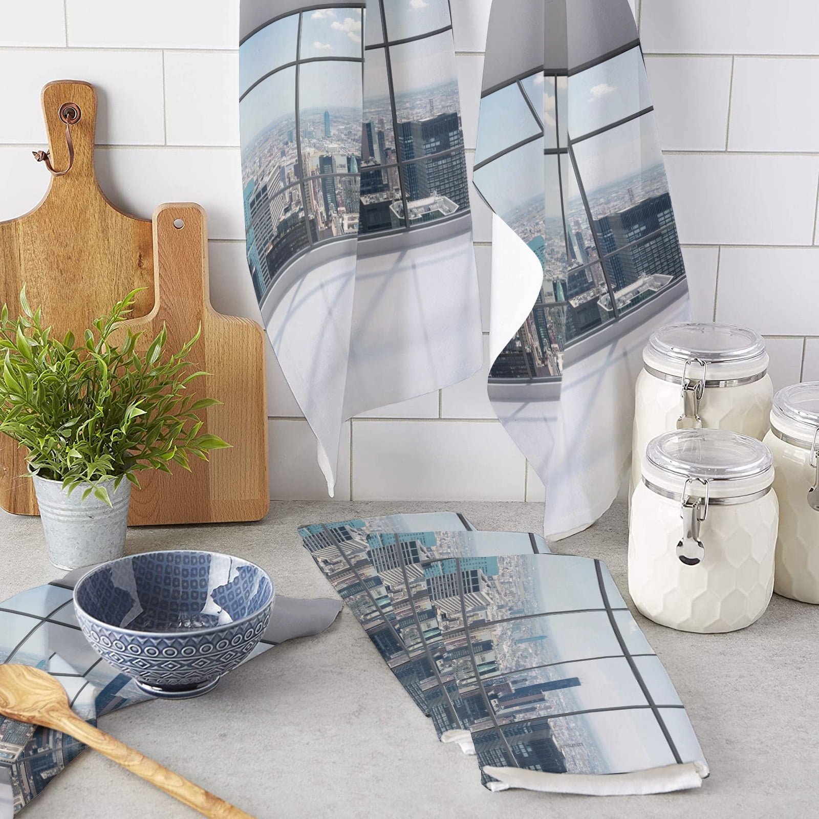 Windows Building House City View Microfiber Cleaning Cloths Hand Towels ...