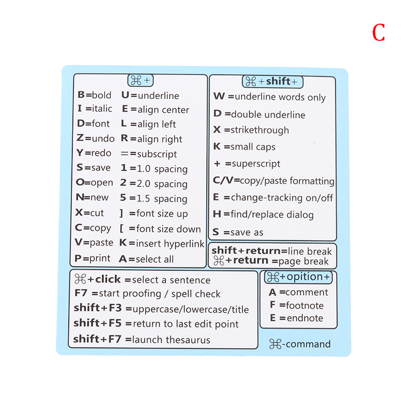 Windows PC Reference Keyboard Shortcut Sticker Adhesive For PC Laptop ...