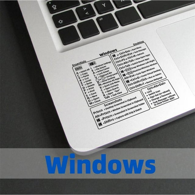 Windows PC Reference Keyboard Shortcut Sticker for PC Laptop Desktop ...