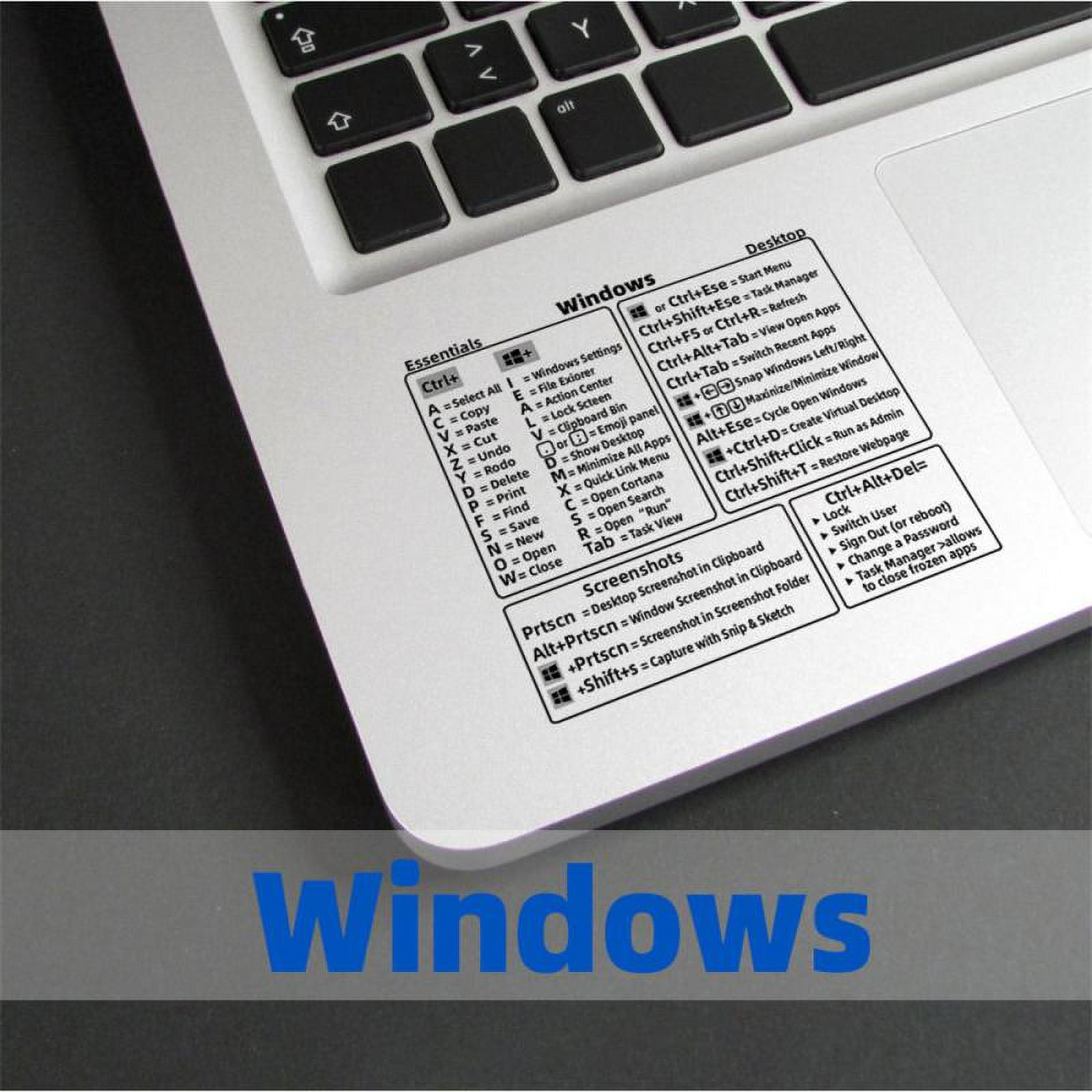 Windows PC Reference Keyboard Shortcut Sticker for PC Laptop Desktop ...