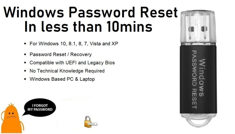 Windows Password Reset / Remover - USB Bootable For Forgotten , Lost ...