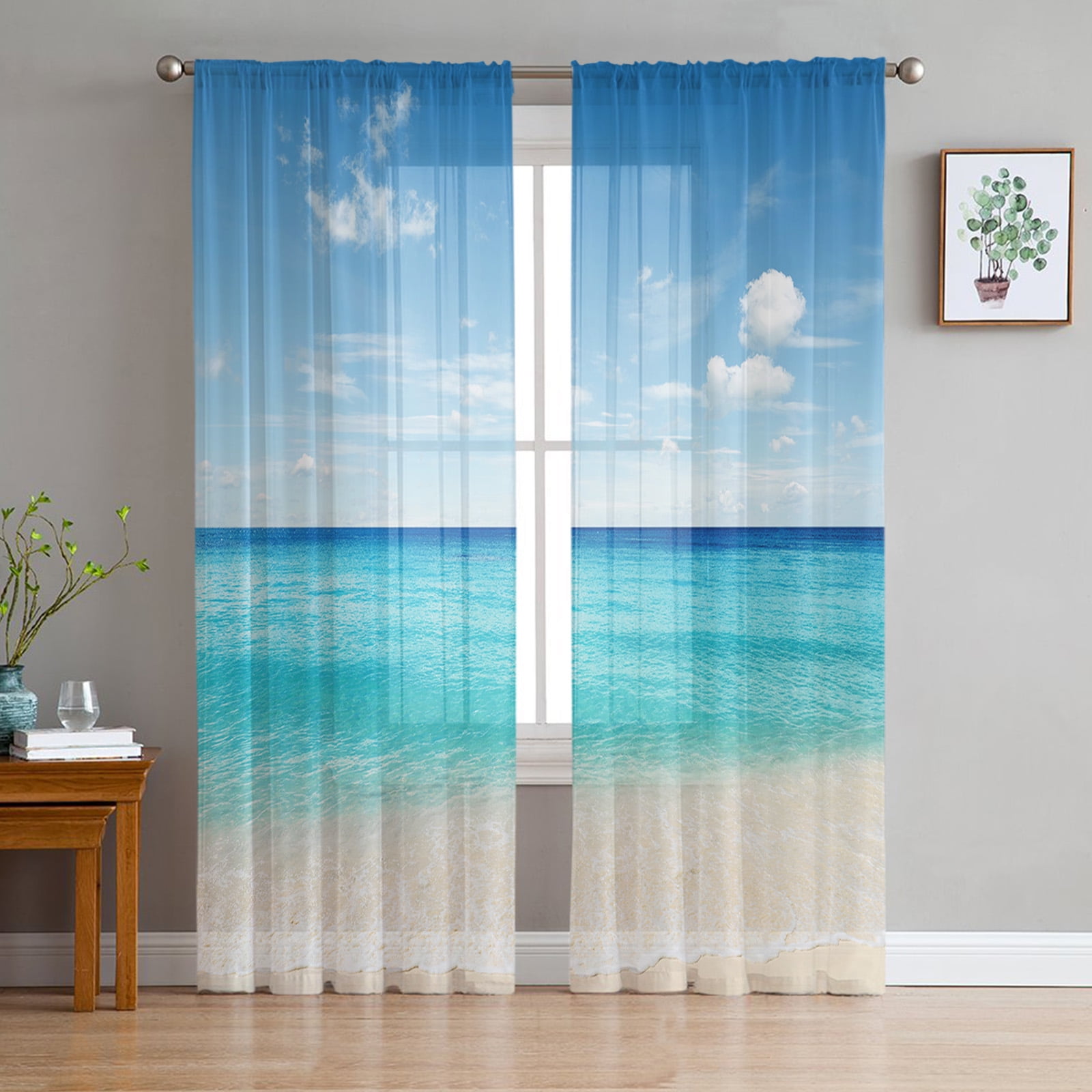 Windows Rocks Seaside Views White Tulle Curtains For Living Room ...