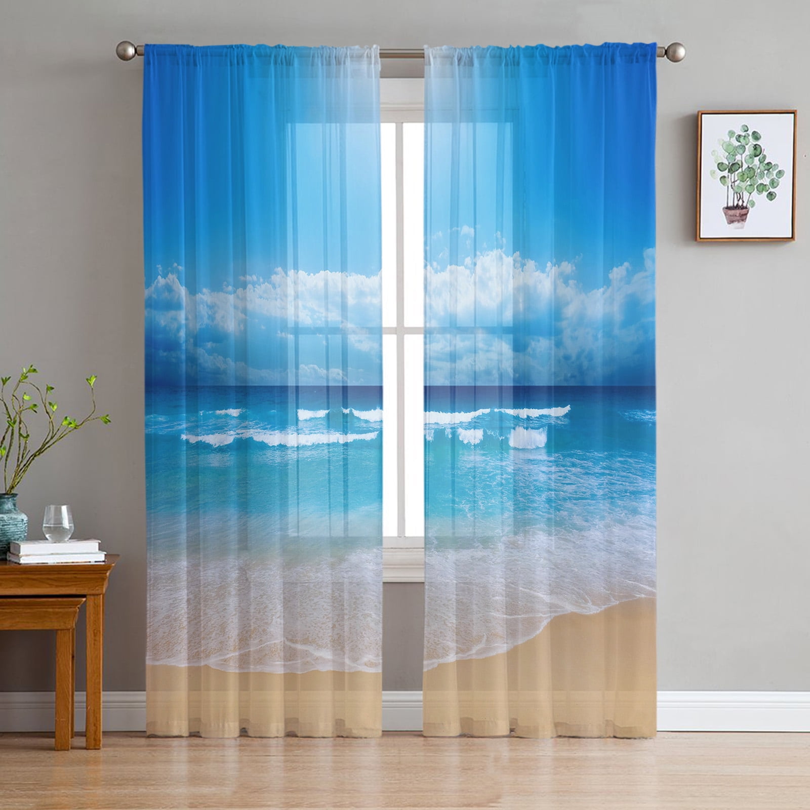 Windows Rocks Seaside Views White Tulle Curtains For Living Room ...