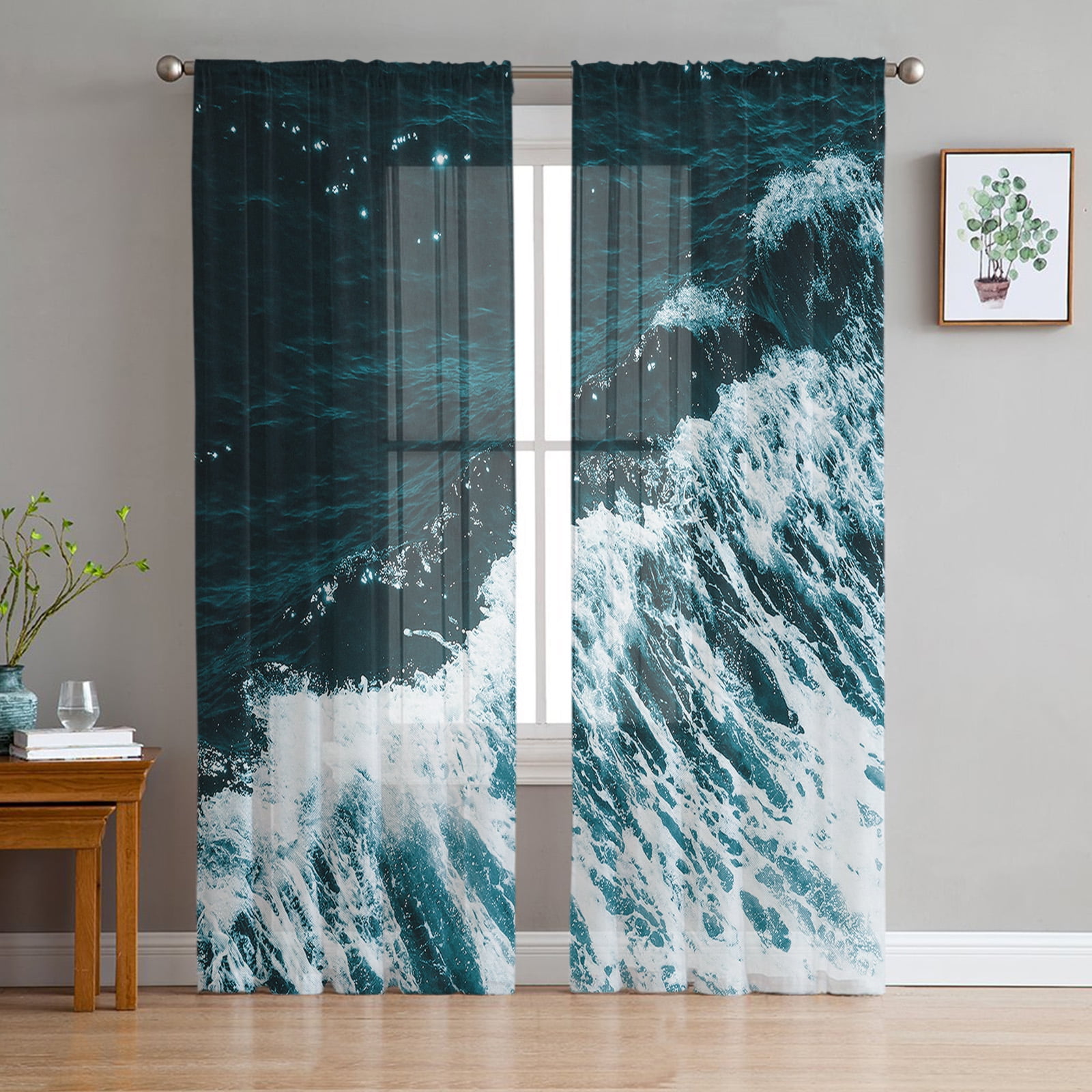 Windows Rocks Seaside Views White Tulle Curtains For Living Room ...