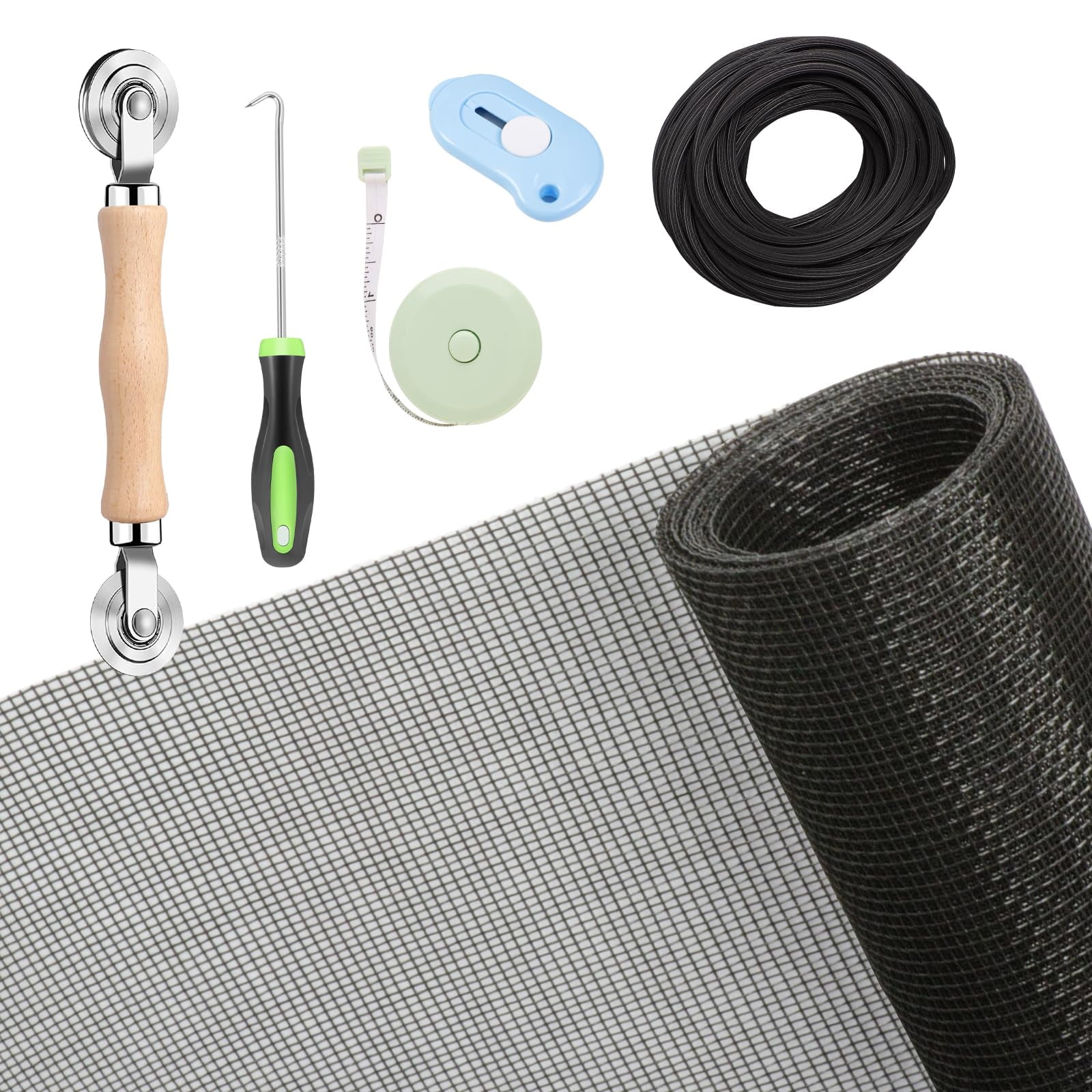 Windows Screen and Screen Door Repair Kit, 48"x118" Charcoal Fiberglass ...
