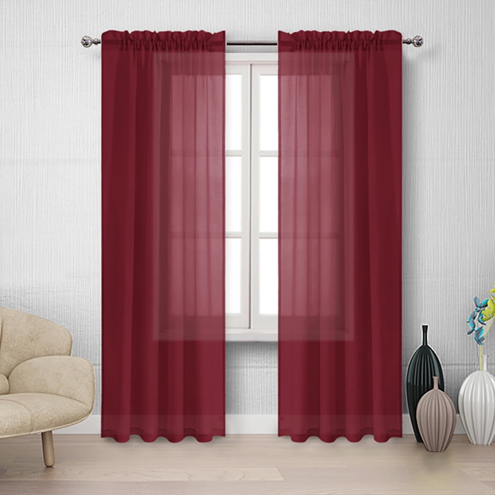 Windows Sheer Curtains 39*79Inches 1 Panels White Sheer Curtains Basic ...