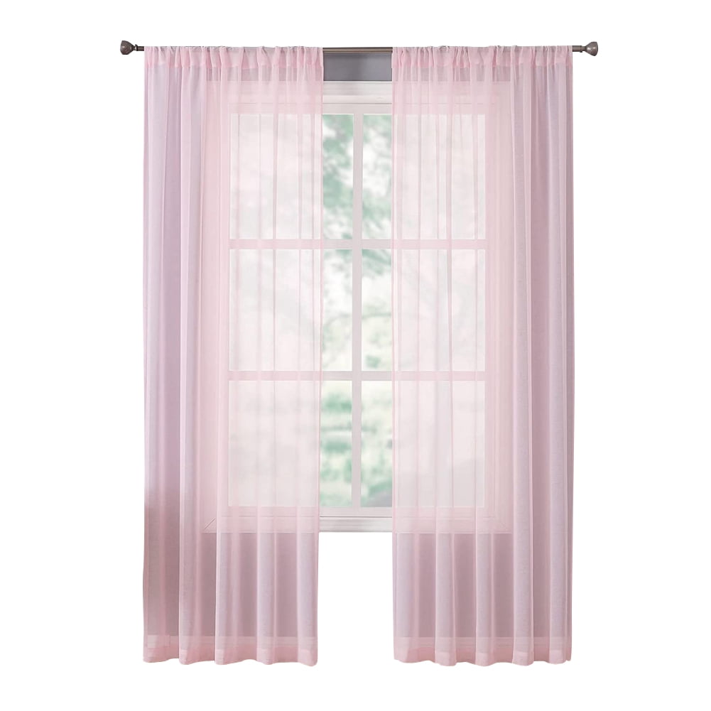 Windows Sheer Curtains 39*79Inches 1 Panels White Sheer Curtains Basic ...