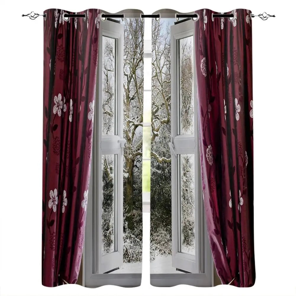 Windows Sunlight Grassland Green Landscape Bedroom Kitchen Curtains ...