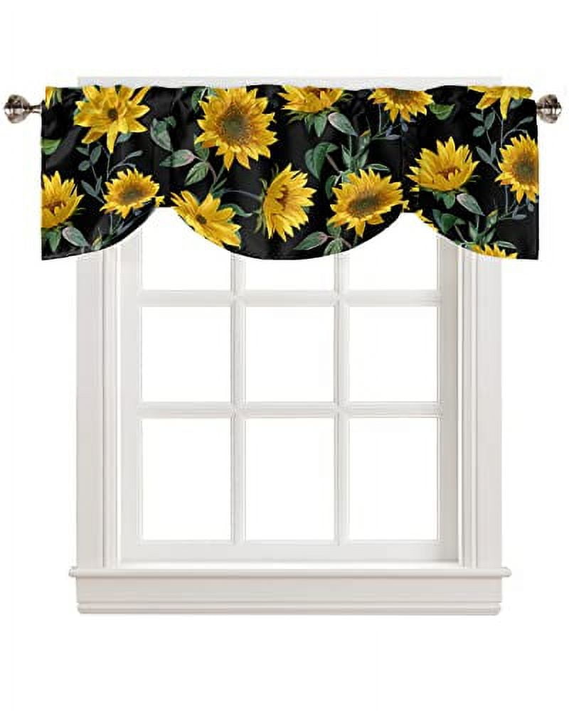 Windows Valances Curtain Sunflowers Yellow Kitchen Valances Rod Pocket ...