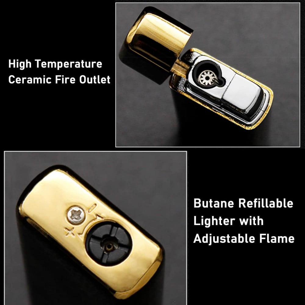 Windproof Butane Gas Filled Lighter, Jet Flame Dragon Lighter ...