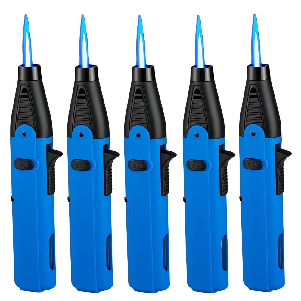 Windproof Butane Torch Lighter 1300°C, 1/3/5pcs Refillable Blue Flame ...
