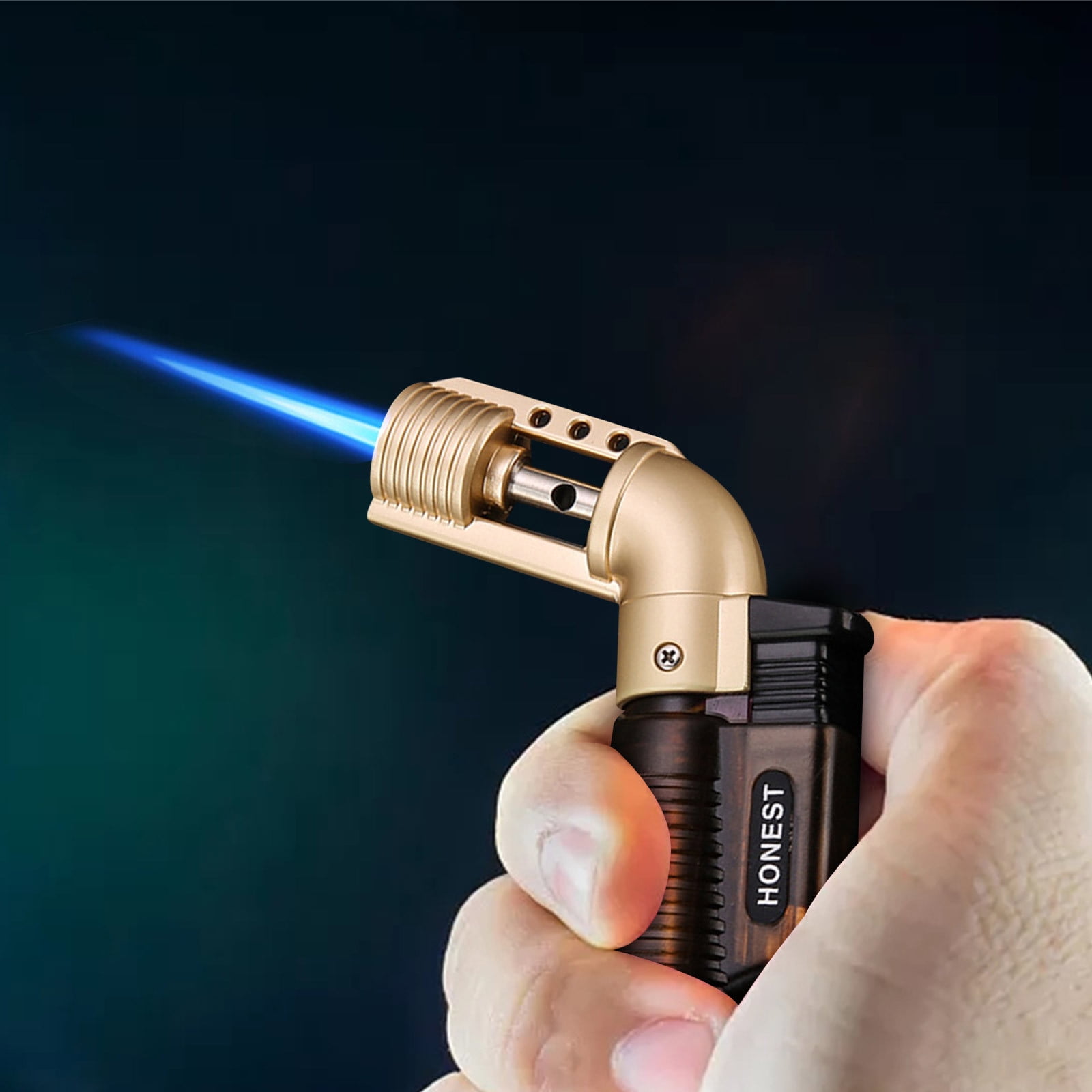 Windproof Butane Torch Lighter - Adjustable Flame, Rechargeable, 1300°C ...
