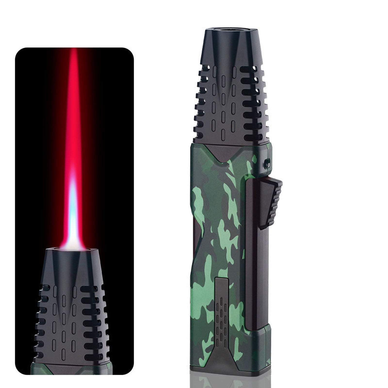 Windproof Butane Torch Lighter | Blue Flame Refillable Turbine Torch ...