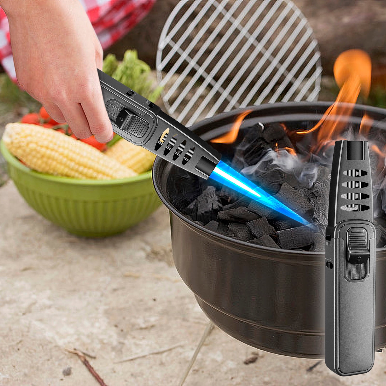 Windproof Butane Torch Lighter | Refillable Blue Flame Jet Torch for ...