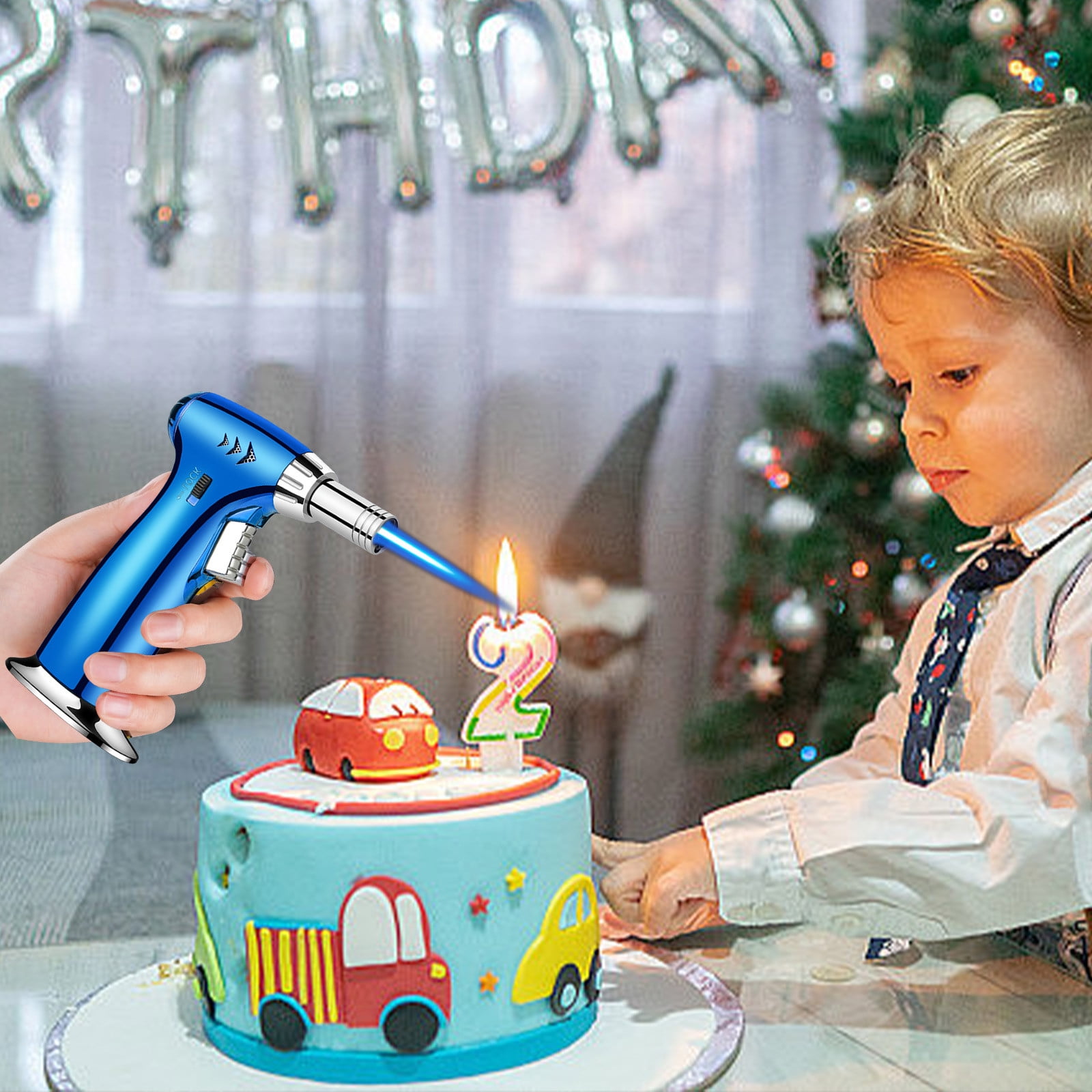 Windproof Butane Torch Lighter | Refillable Blue Flame Turbine Torch ...