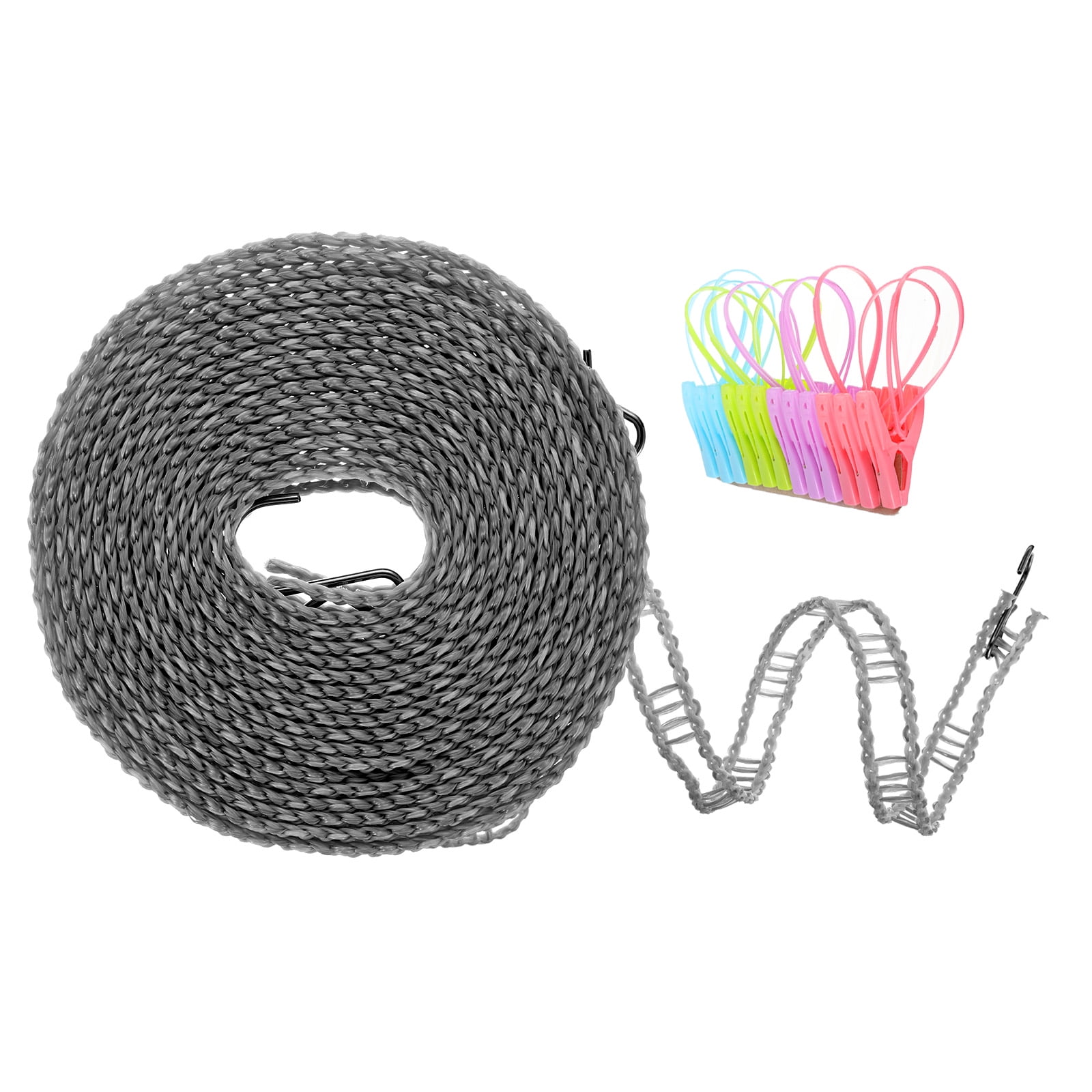 Windproof Clothesline, 5M 16.4ft Plastic Non-Slip Clothes Drying Rope ...
