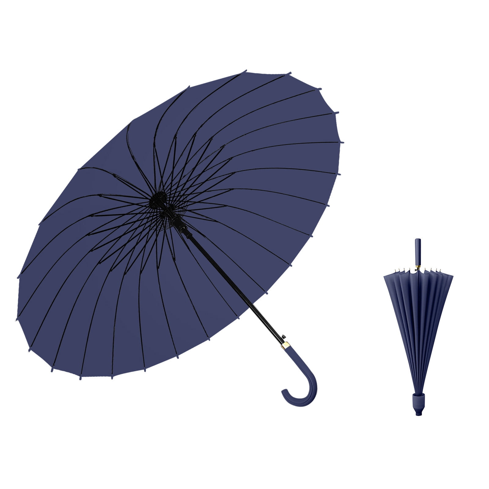 Windproof Double Layer Folding Inverted Umbrella,Self Stand Upside-Down ...