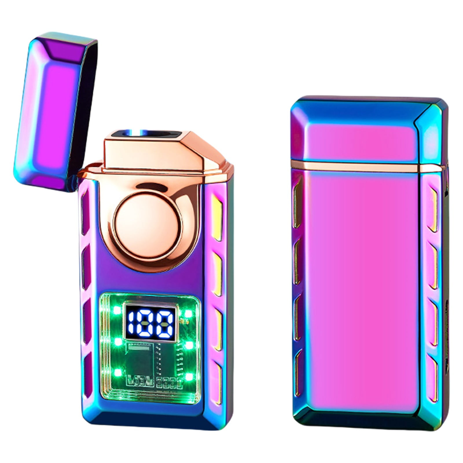 Windproof Dual Flame Lighter - Display Flame Torch Transparent Core ...